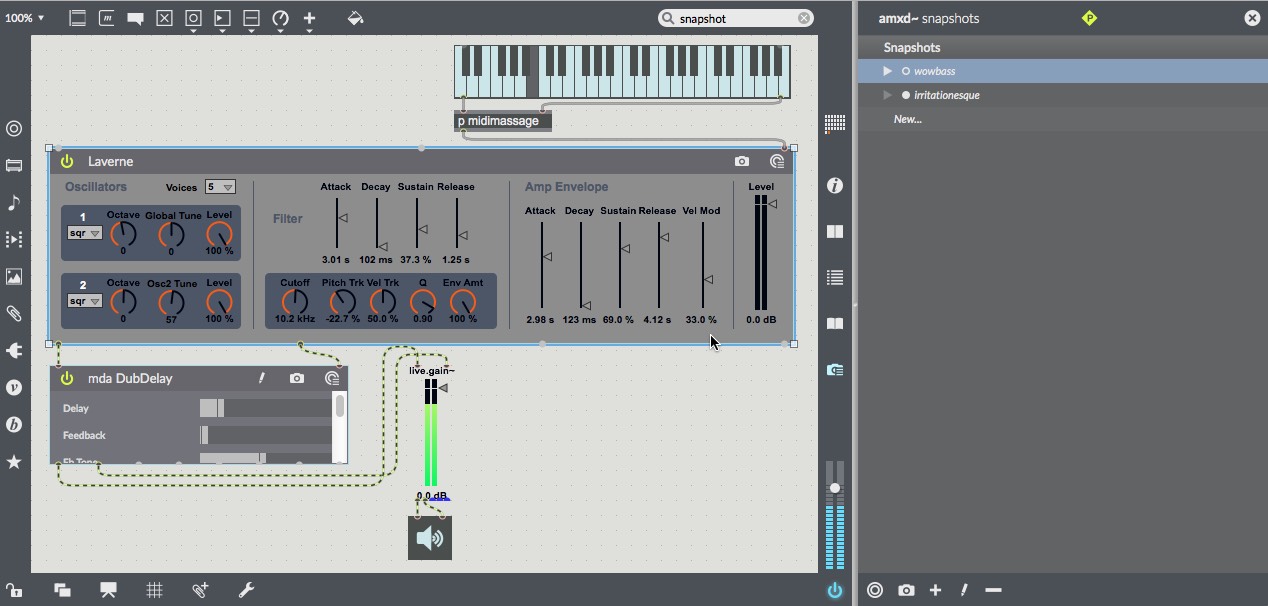 Article: Getting the Picture: Snapshots in Max 7.1 | Cycling '74