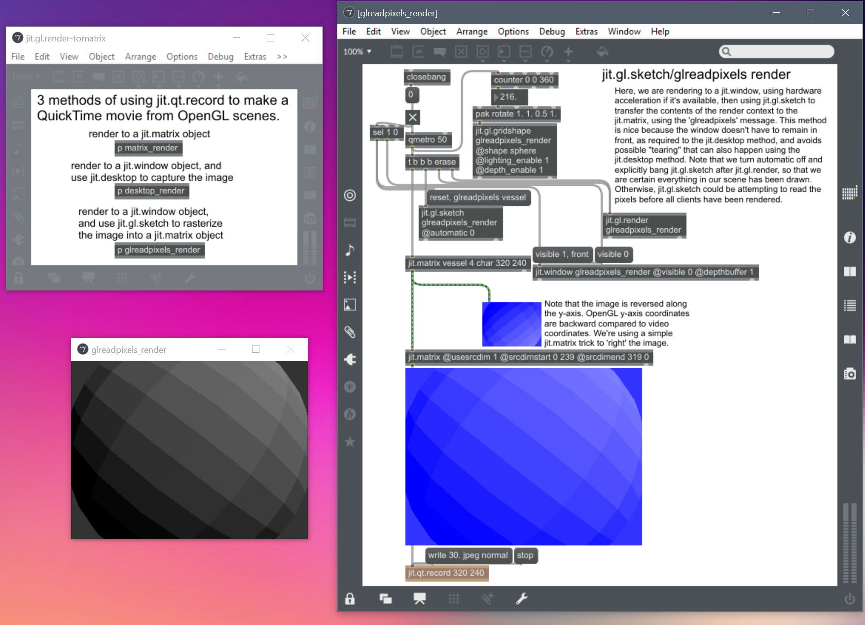 jit.gl.sketch/glreadpixels produces blue image on windows - Jitter ...