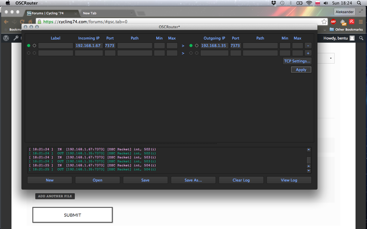 OSC-route and UDPreceive to control the same patch parameters over network - MaxMSP Forum ...