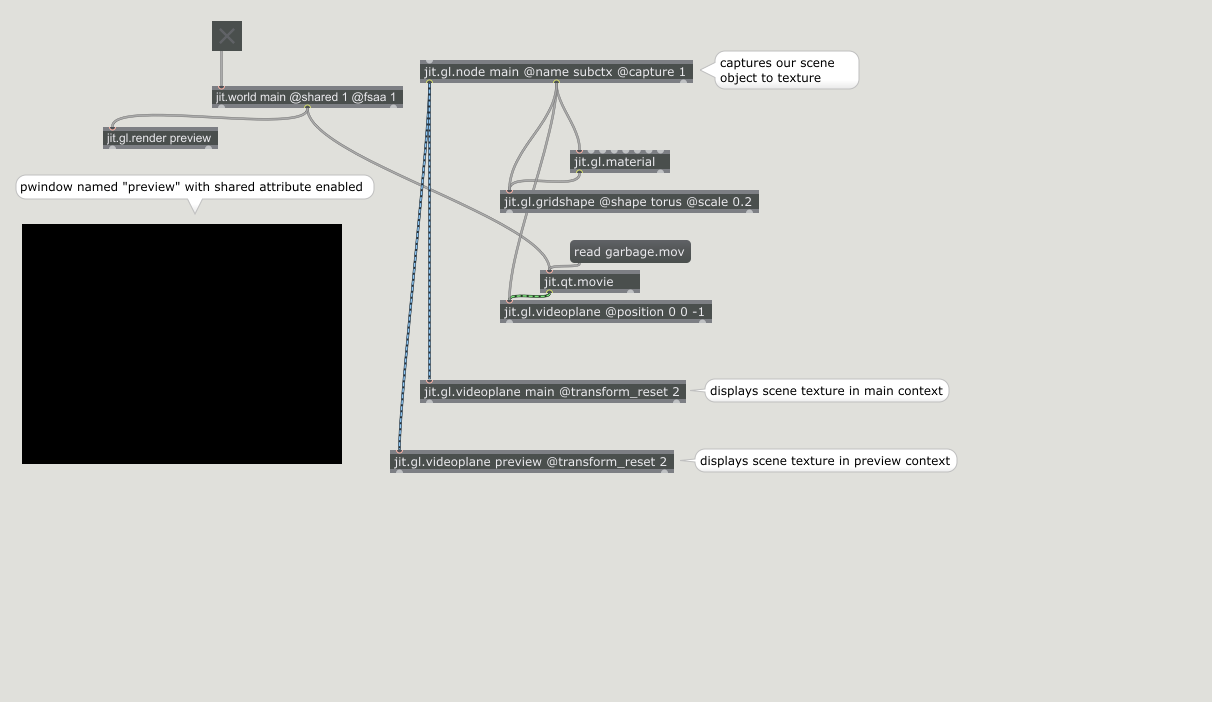 Shared context for pwindow and window using jit.world - Jitter Forum | Cycling '74